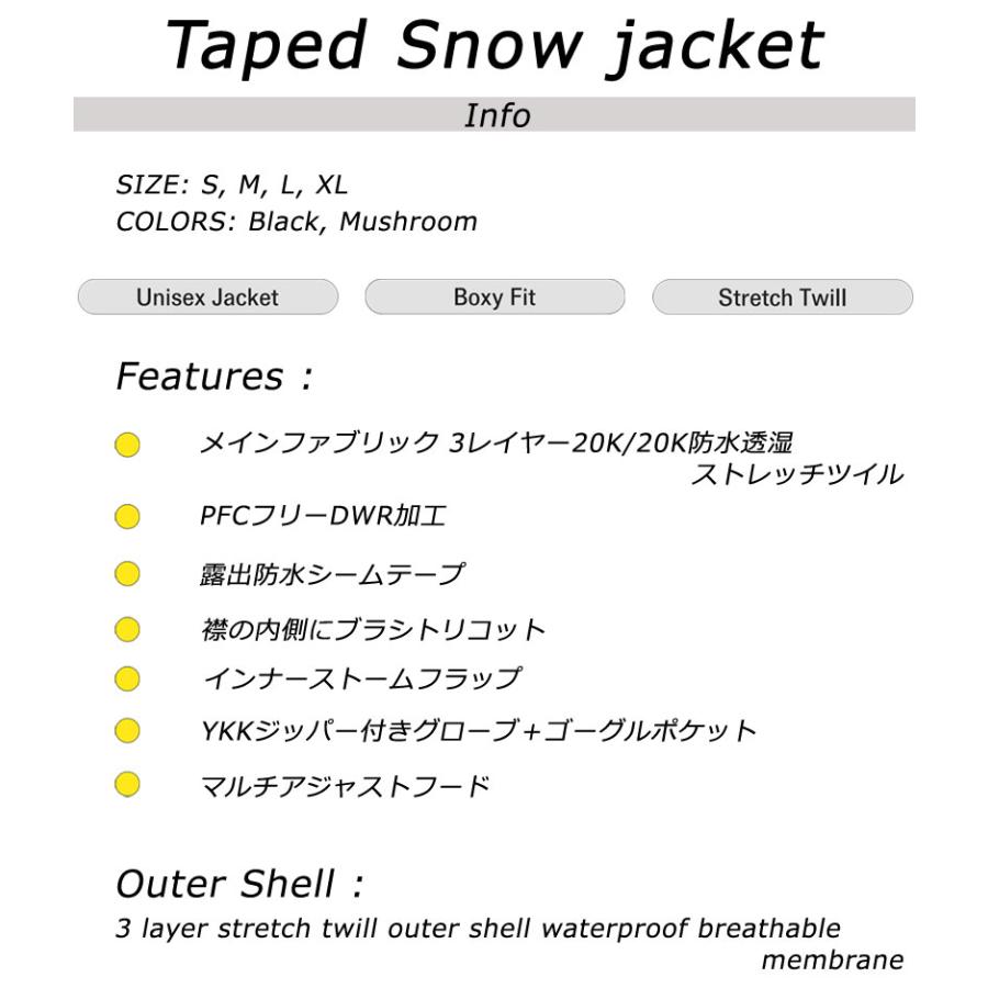 24-25 HOWL/ハウル TAPED SNOW jacket メンズ レディース 防水ジャケット スノーボードウェア スノーウェアー ...