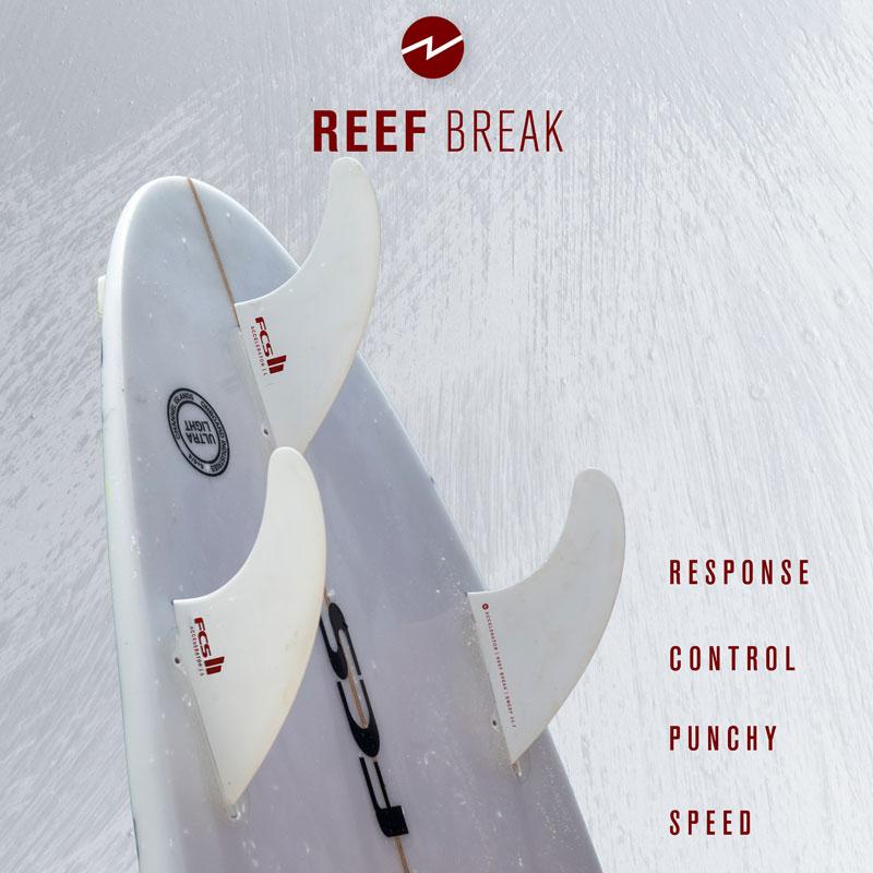 FCS FCSII ACCELERATOR PC MEDIUM WHITE EDITION TRI RETAIL FINS