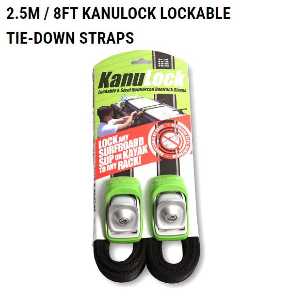 2.5M / 8FT KANULOCK LOCKABLE TIE-DOWN STRAPS カヌロック タイダウン ベルト ストラップ ...