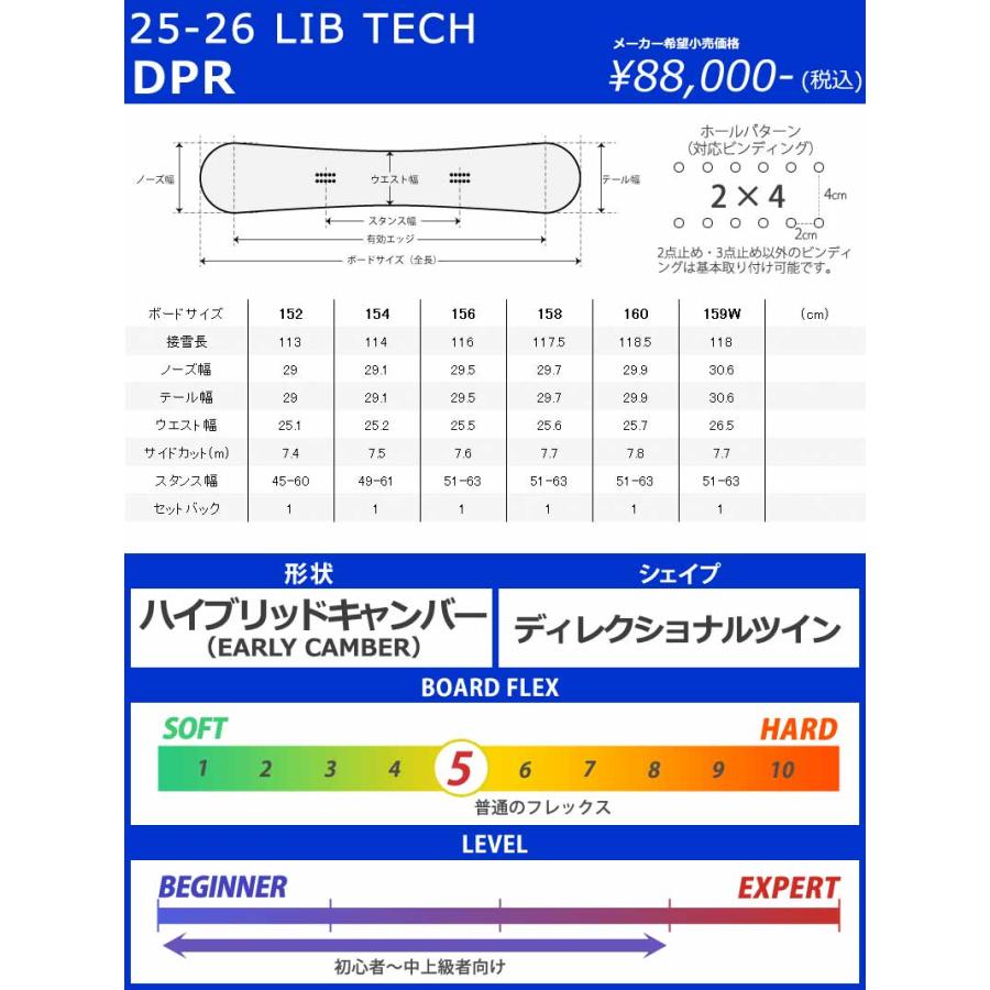 25-26 LIB TECH/リブテック DPR メンズ スノーボード オールラウンド 板 2026 予約商品 : BREAKOUT - 通販 ...