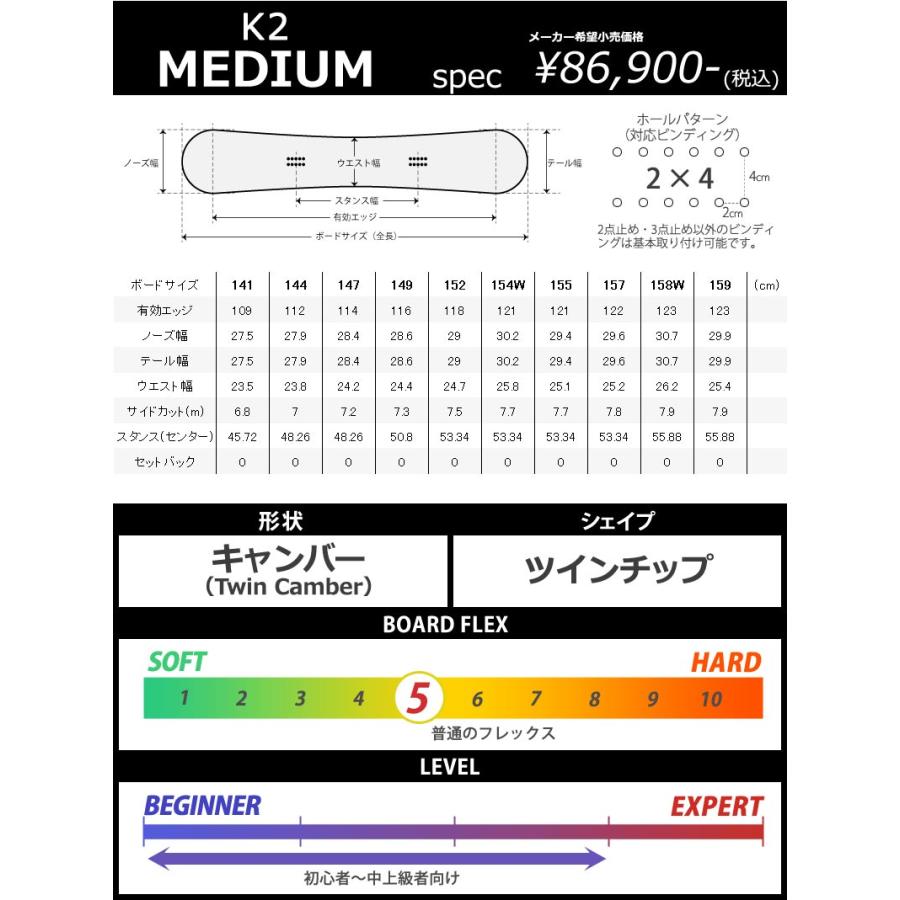 23-24 K2 / ケーツー MEDIUM ミディアム メンズ レディース スノーボード 板 2024 : BREAKOUT - 通販 - Yahoo!ショッピング