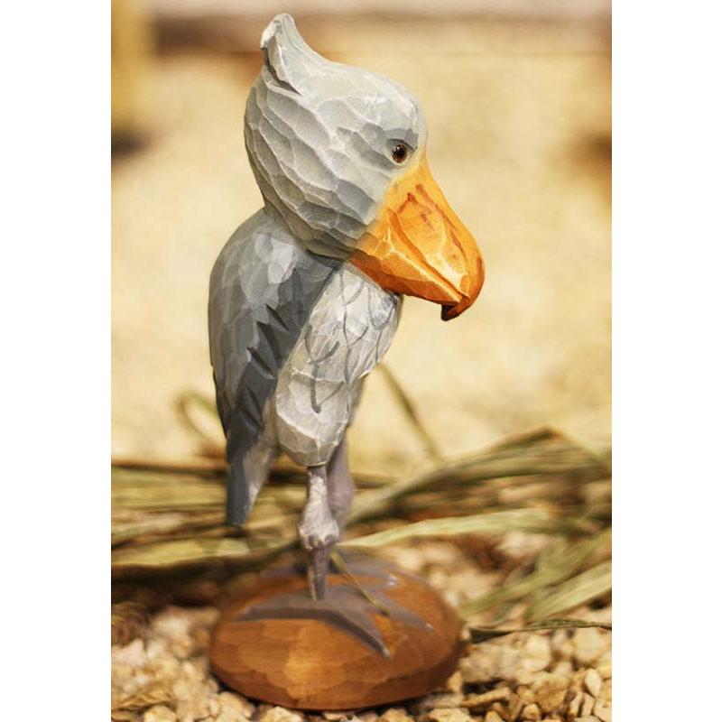 ハシビロコウ 木彫り 置き物 インテリア 装飾 鳥 可愛い リラックス 癒し 生き物 動物 自然 オシャレ お洒落 飾り オブジェ 手作り ...