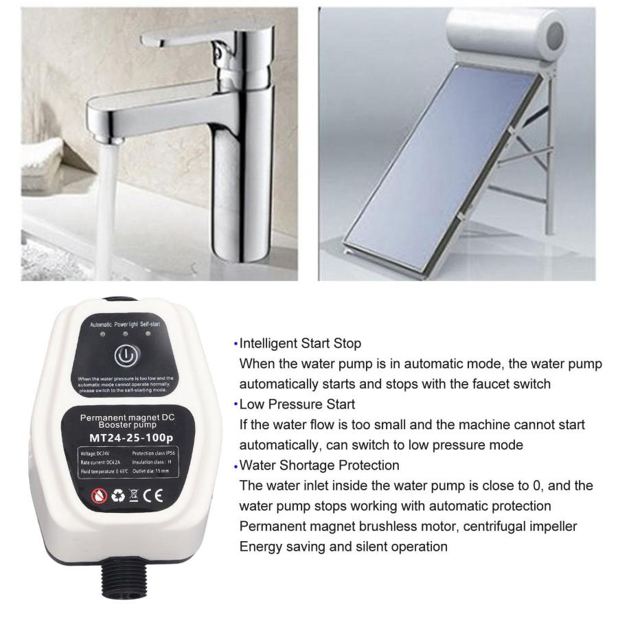 Ongwan ウォーターポンプ 静音インテリジェントセンシング100W自動100-240Vガーデン用給湯器ブースターポンプ (US プラグ 100-2 : BREEZE - 通販 ...