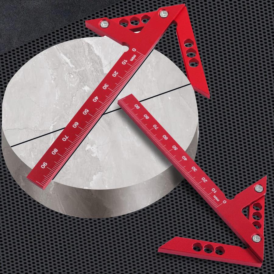 Ongwan センターファインダー センターゲージ 45°スコヤ 止型定規 直角定規 45度定規 直角クランプ 大工ケガキ工具 アルミ製 スコヤゲージ : BREEZE - 通販 ...