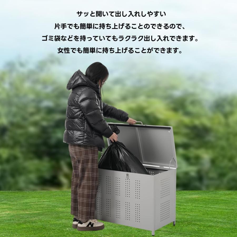 OSJ 屋外ゴミ収納庫 ゴミ箱 屋外 ゴミ収集ボックス ごみ集積所 大容量 カラスよけ 野良猫対策 ゴミ荒らし防止 庭用可能 容量210L : BREEZE - 通販 - Yahoo!ショッピング