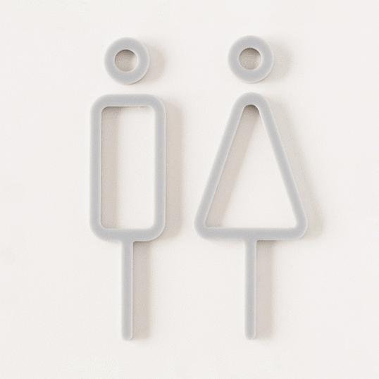 MOHEIM（モヘイム） MOHEIM RESTROOM SIGN (2pcs / gray)さまざまな場所にフィットするシンプルでクリーンな ...