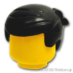 LEGO レゴ パーツ ばら売り #15443 ミニフィグ ヘア - 左はねのショートヘア：ブラック | LEGOの部品 : レゴブロック専門 ...