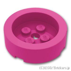 レゴ パーツ ばら売り #68325 ブロック 4 x 4 ラウンド - 凹センター ピンホール：マゼンタ | LEGOの部品 : 68325 ...