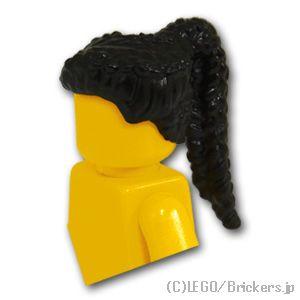 LEGO レゴ パーツ ばら売り #69857 ミニフィグ ヘア - 巻き髪のポニーテール：ブラック | LEGOの部品 : ブロックパーツ ...