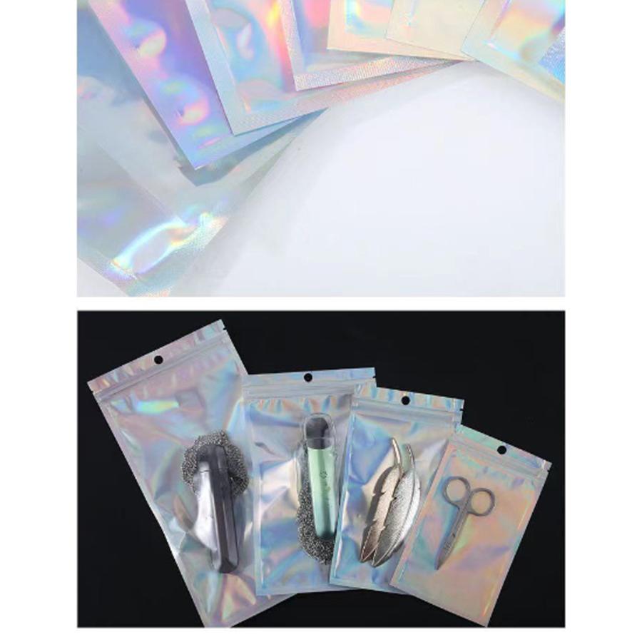 送料無料 小分け袋 100枚セット チャック袋 ジュエリー アクセサリー 袋 虹色 レーザーアルミ袋 防水 収納 ラッピング オーロラフィルム 小 : ブリッジブリッジ - 通販 ...