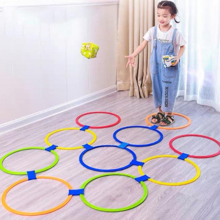 ケンケンパリング 10本セット 直径38cm けんけんぱ輪っか キッズ 子供 幼児 ケンパ遊び リング 知育 遊び フラフープ フラットフープ ...