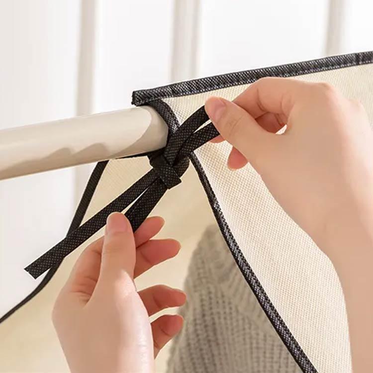 ワードローブ ハンガーラック 衣類カバー コートハンガー 不織布 衣類収納カバー ハンガーラックカバー パイプハンガーカバー 窓付き 中が ...