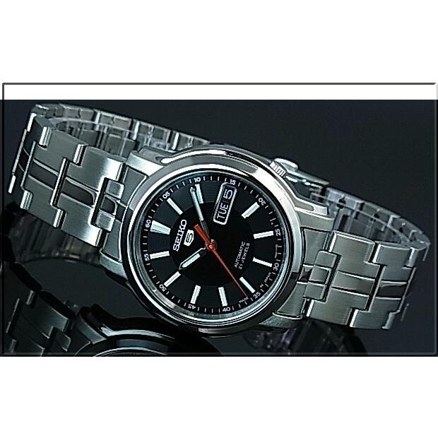 Seiko 5 SEIKO5 セイコー5 / セイコーファイブ 自動巻 メンズ腕時計 メタルベルト ブラック文字盤 MADE IN JAPAN ...