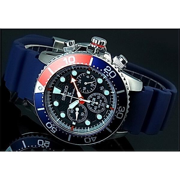 PROSPEX SEIKO diver's watch セイコー プロスペックス ダイバーズ クロノ メンズ ソーラー腕時計 ネイビー/レッド ...
