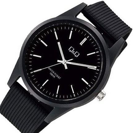 CITIZEN Q&Q シチズン キューアンドキュー メンズ腕時計 ブラック文字盤 ラバーベルト 国内正規品 VS40-004 ...