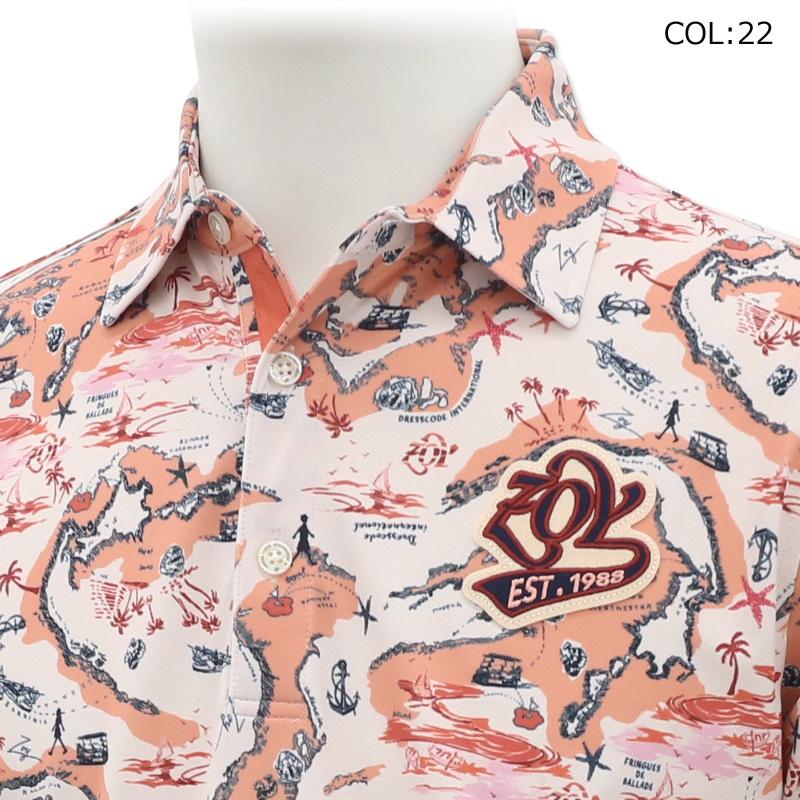 ZOY（ゾーイ） ZOY 071442006 メンズ 半袖ポロシャツ ランドスケーププリント ゴルフウェア スポーツウェア 春夏 ...