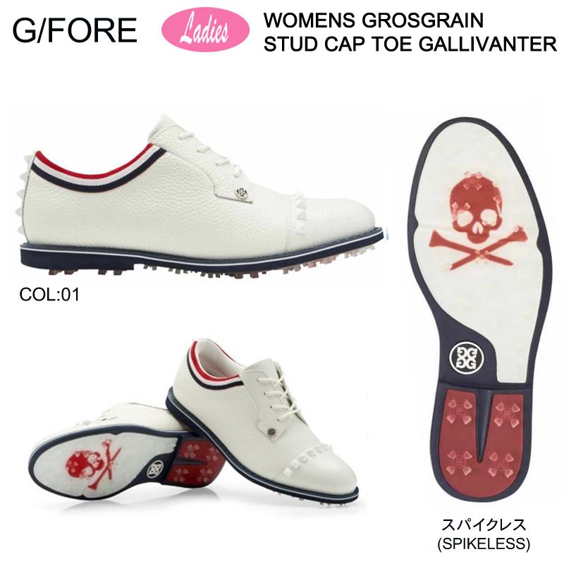 G/FORE GFORE ジーフォア 072412850 レディース ゴルフシューズ スパイクレス 防水 紐靴 WOMENS GROSGRAIN STUD CAP TOE ...