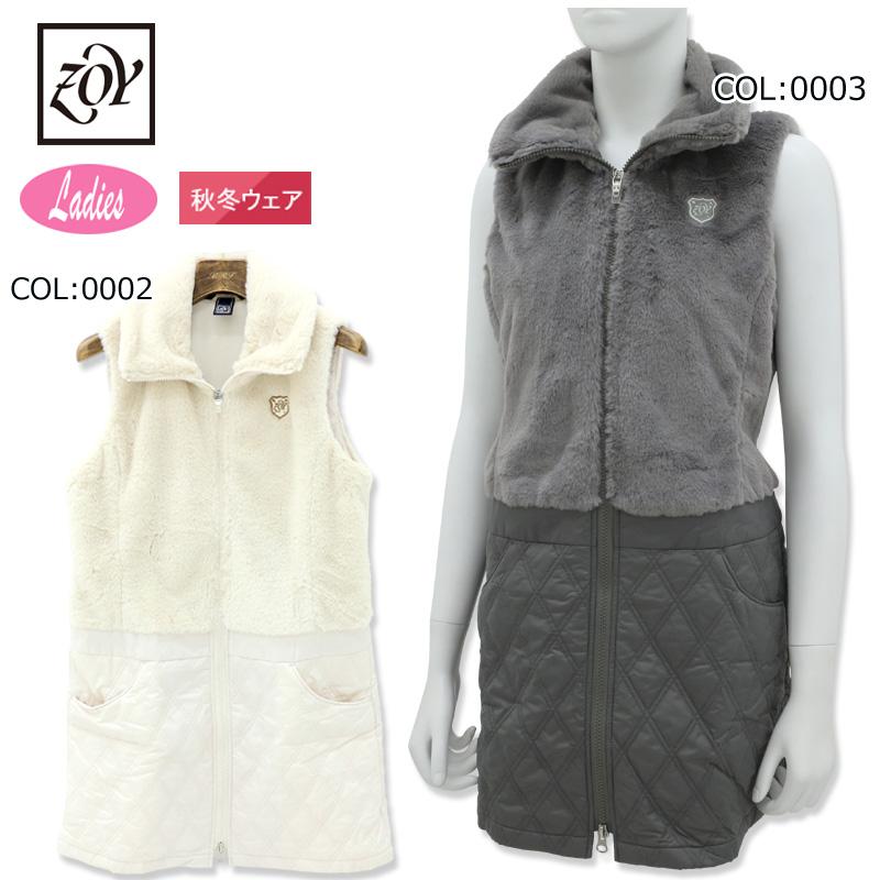 ZOY（ゾーイ） ZOY 071644513 レディース ワンピース 中綿 ロング丈ベスト ゴルフウェア スポーツウェア 秋冬 ...