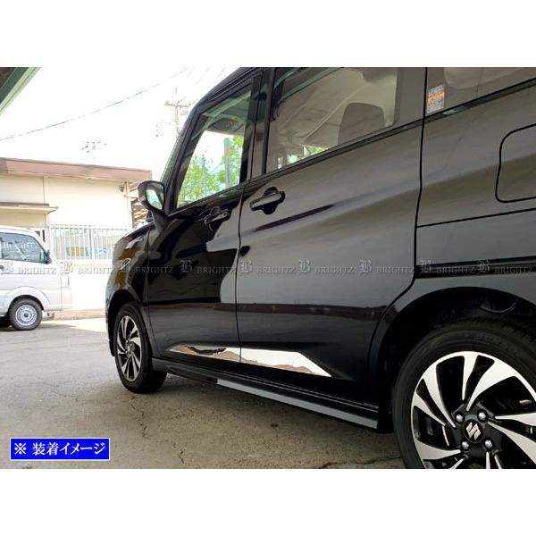 ブライツ(車) BRIGHTZ ソリオ MA27S MA37S MA47S MAD7S 超鏡面ステンレスメッキサイドドアモール 4PC ガーニッシュ アンダー カバー ベゼル パネル SID− ...