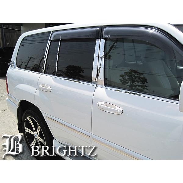 ランクル 100 HDJ101K 超鏡面 ステンレス メッキ ウィンドウ モール 6PC ウェザーストリップ カバー ランドクルーザー WIN ...