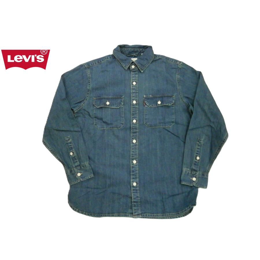 Levi's リーバイス 長袖 デニムシャツ JACKSON ワーカーオーバーシャツ インディゴ 長袖ワーカーシャツ 195730269 ...