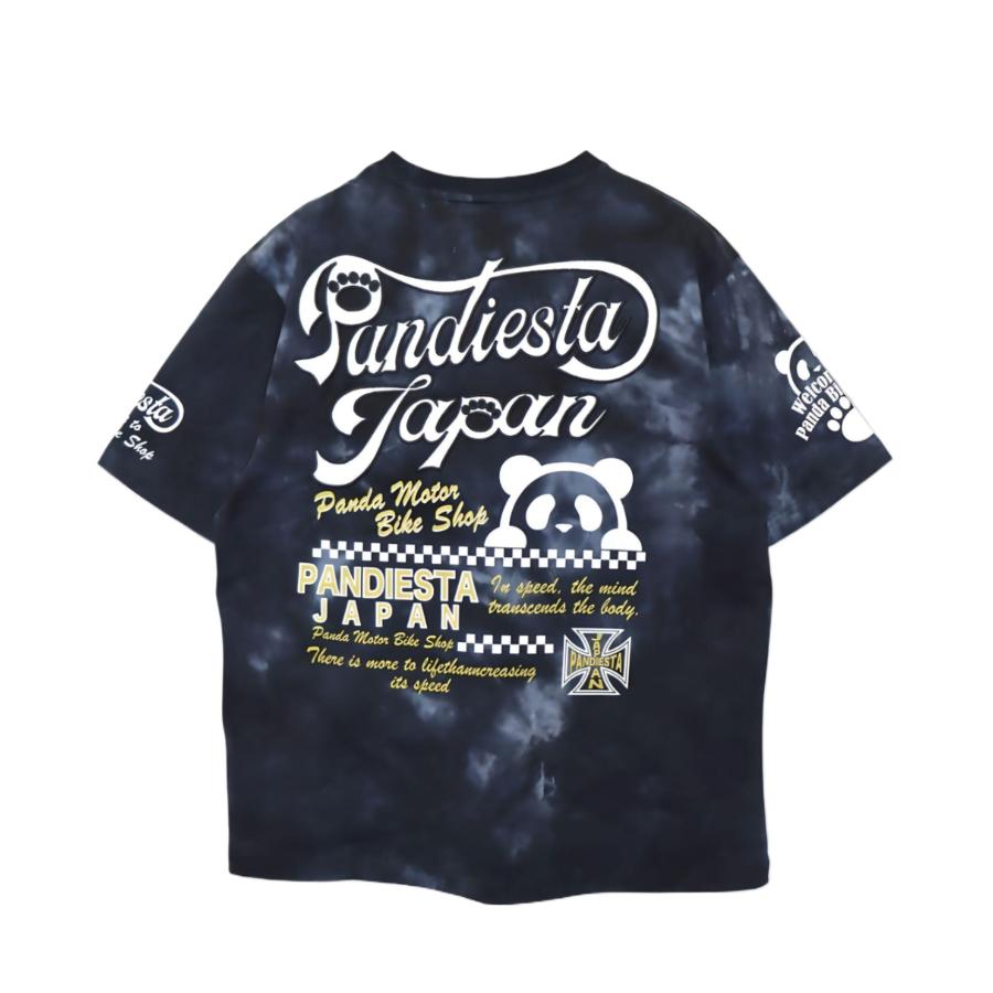 PANDIESTA（パンディエスタ） 半袖Tシャツ 523602 刺繍＆プリント PDJ-MC MOTOR 半袖 Tシャツ タイダイブラック ...