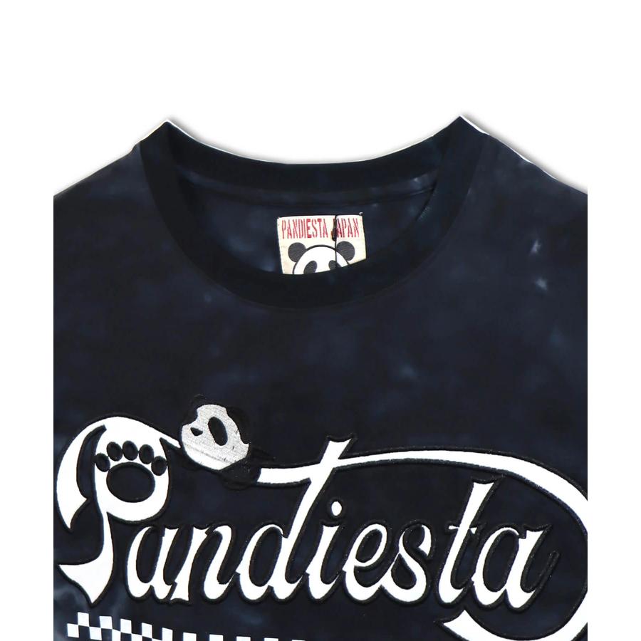 PANDIESTA（パンディエスタ） 半袖Tシャツ 523602 刺繍＆プリント PDJ-MC MOTOR 半袖 Tシャツ タイダイブラック ...