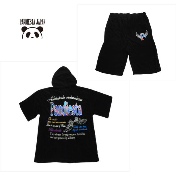 PANDIESTA パンディエスタ 554561 パイル素材 ロゴアップリケ パーカーセットアップ (パーカー＆ショーツ) 上下 ユニセックス ...