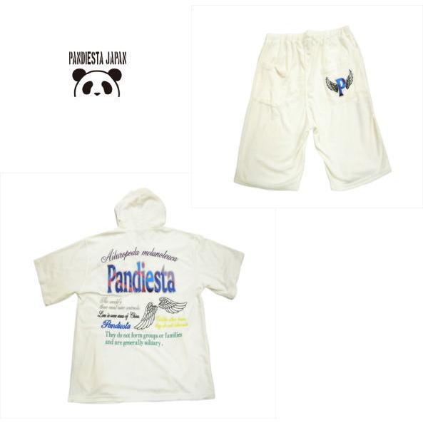PANDIESTA パンディエスタ 554561 パイル素材 ロゴアップリケ パーカーセットアップ (パーカー＆ショーツ) 上下 ユニセックス ...