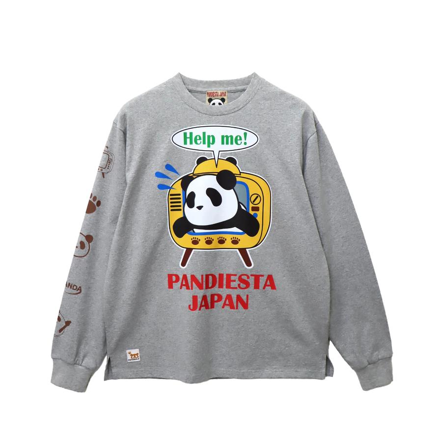 PANDIESTA（パンディエスタ） 長袖Tシャツ 564351 プリント"PANDA IN THE TV/パンダ イン ザ テレビ" ロング ...