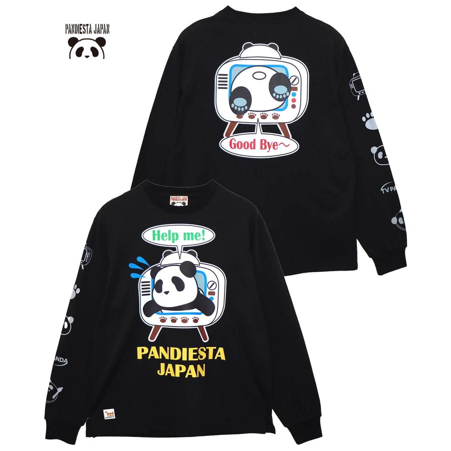 PANDIESTA（パンディエスタ） 長袖Tシャツ 564351 プリント"PANDA IN THE TV/パンダ イン ザ テレビ" ロング ...