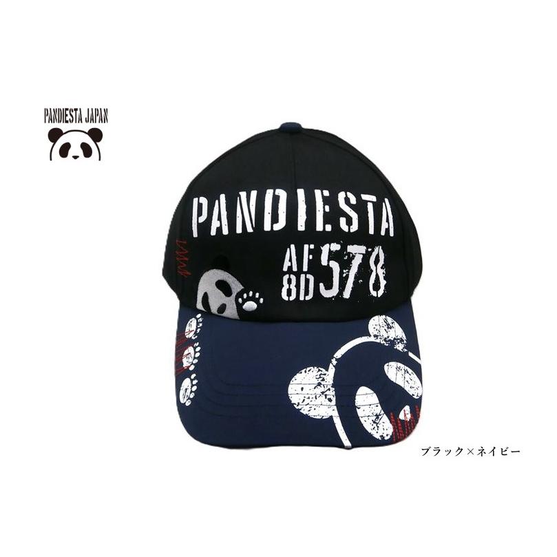 PANDIESTA（パンディエスタ） 帽子 564954 刺繍＆プリント ミリタリー切替キャップ パンダ 熊猫 六方キャップ/メンズ 野球帽 ...