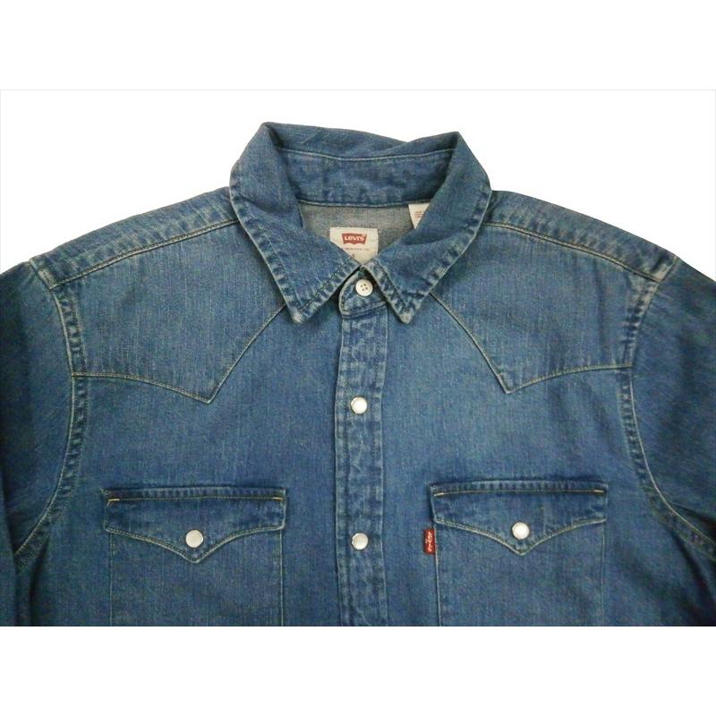 リーバイス Levi's 長袖シャツ CLASSIC スタンダード デニム 長袖ウエスタンシャツ 857450001 DARK WASH ...