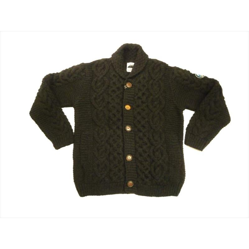 HIMALAYAN CLIMBER'S HAND-KNIT/ヒマラヤン・クライマーズ・ハンドニット カウチン HCK-F51 手編みショール・カーディガン ダークブラウン クリスマス ...