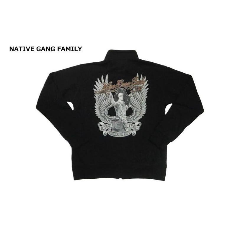 NATIVE GANG FAMILY/ネイティブ・ギャング・ファミリー ジャケット "フェザーガール" 裏毛スウェット スタンドネックZIP ...