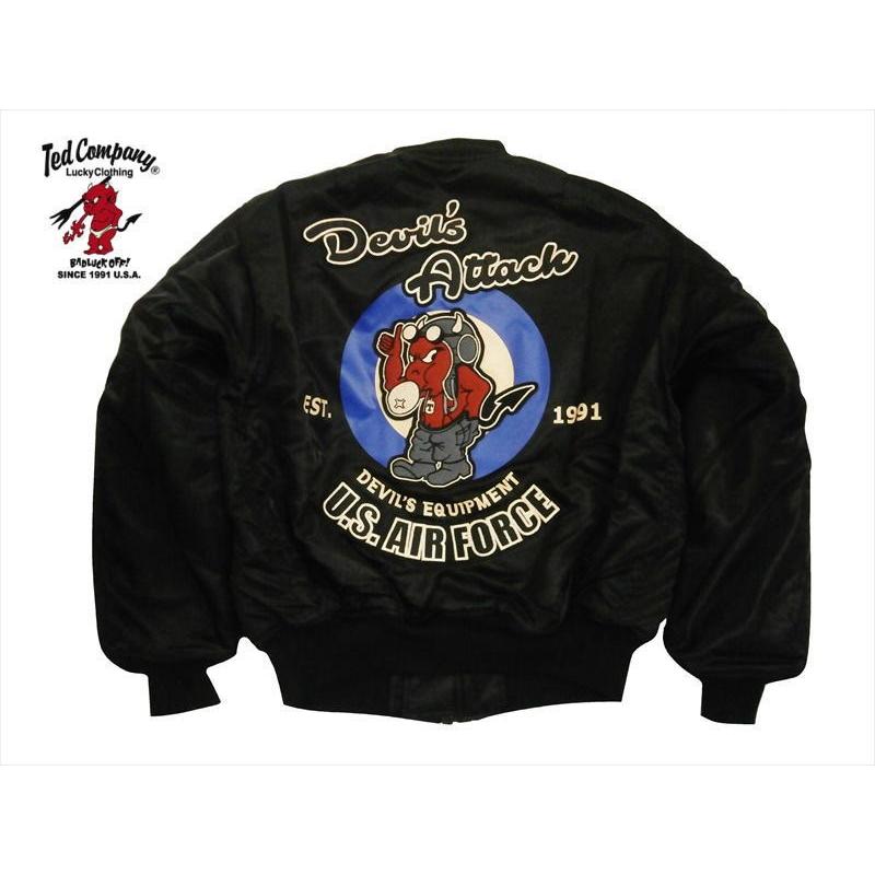 TEDMAN テッドマン TEDMAN/エフ商会・ma-1 フライトジャケット TMA-550 "Devil's Attack" MA-1 ミリタリージャケット ブラック : ブロス ...