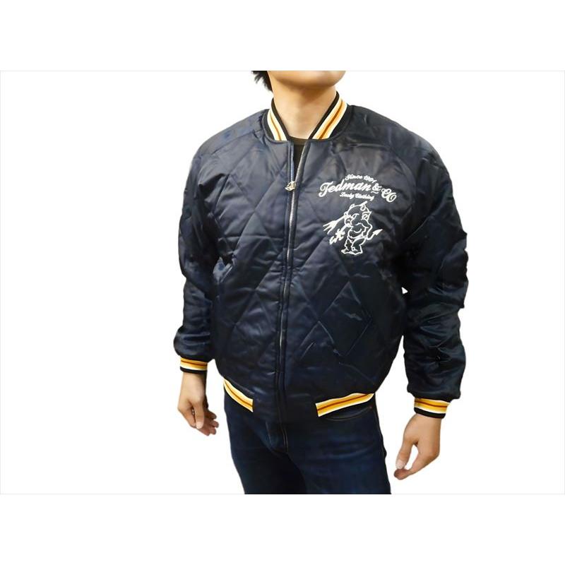 TEDMAN テッドマン TEDMAN/エフ商会 スカジャン TSK-059 総刺繍"LUCKY RED DEVIL" アメカジ サテン×ポリエステル リバーシブル・スカジャン インディゴ ...