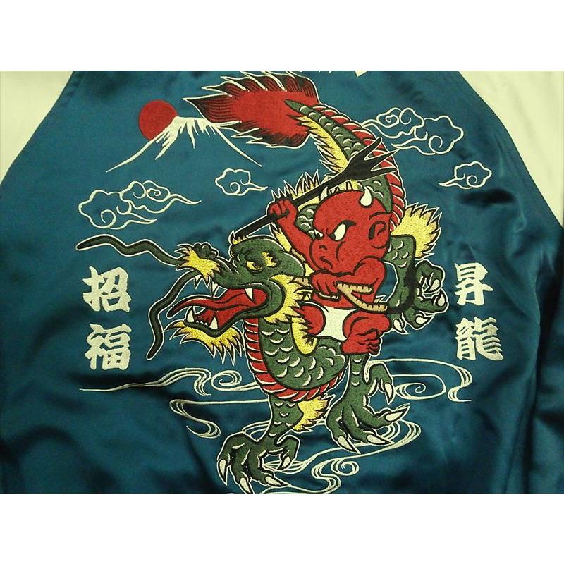 テッドマン TEDMAN/エフ商会 スカジャン TSK-060 総刺繍"龍・富士山・テッドマン" アメカジ ヘビーポリサテン リバーシブル・スカジャン 40(M)サイズ : tsk-060 ...