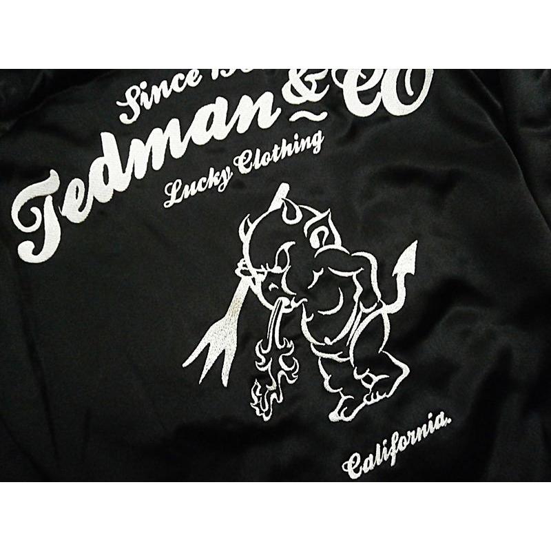 テッドマン TEDMAN/エフ商会 スカジャン TSK-060 総刺繍"龍・富士山・テッドマン" アメカジ ヘビーポリサテン リバーシブル・スカジャン 40(M)サイズ : tsk-060 ...