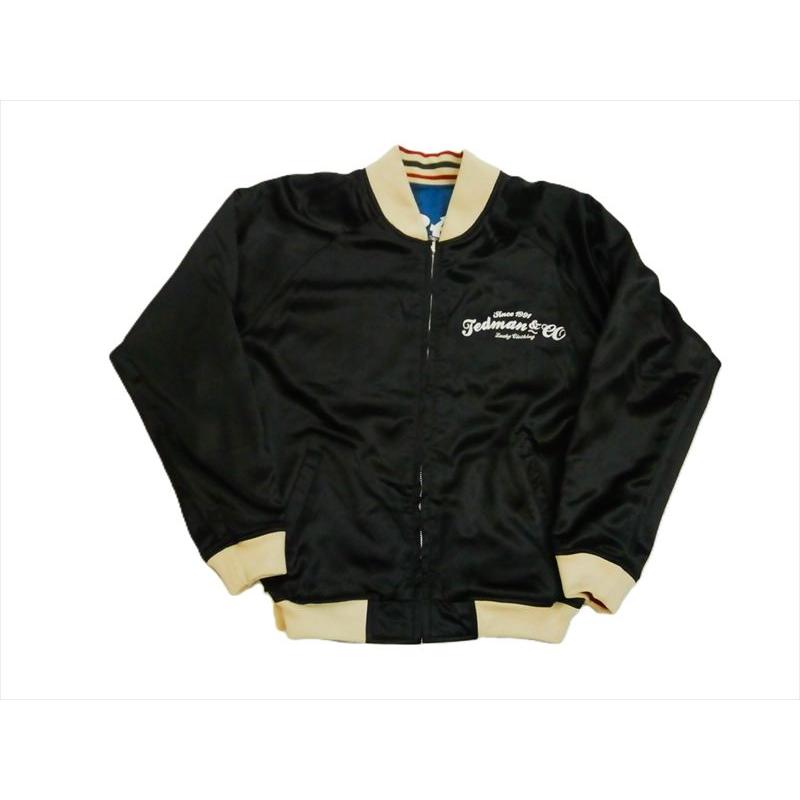 テッドマン TEDMAN/エフ商会 スカジャン TSK-060 総刺繍"龍・富士山・テッドマン" アメカジ ヘビーポリサテン リバーシブル・スカジャン 40(M)サイズ : tsk-060 ...