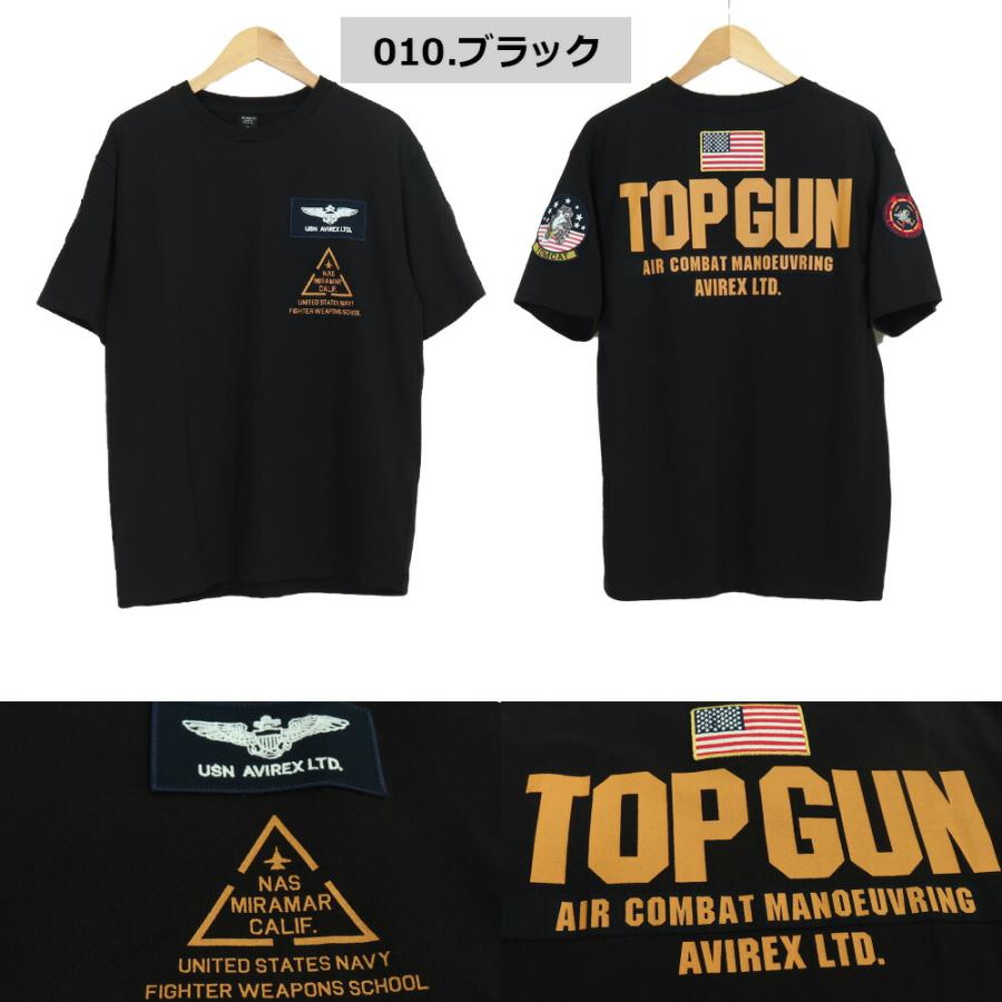 AVIREX avirex セール tシャツ 半袖 アヴィレックス アビレックス 新作 刺繍 TOP GUN トップガン パッチ ＆ プリント メンズ バックプリント 7833934013 ...