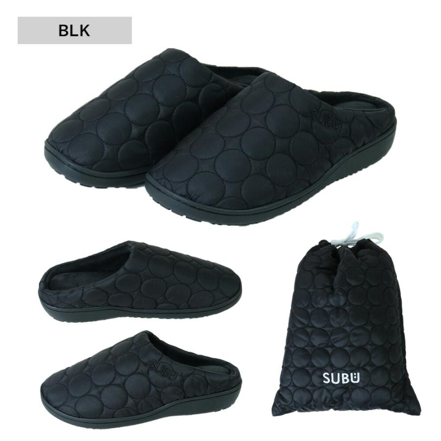 SUBU サンダル スリッパ スブ 冬用 メンズ シューズ 防寒 あったか 凹凸 キルティング ナイロン ブラック ORIGINALS CIRCLE BLACK SB-442 SB-443 ...