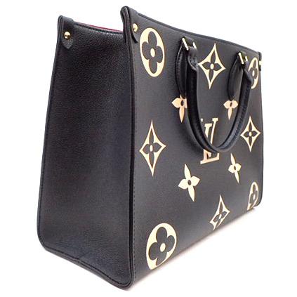 LOUIS VUITTON ルイ・ヴィトン オンザゴー MM バッグ アンプラント ノワール ベージュ バイカラー M45495 ...