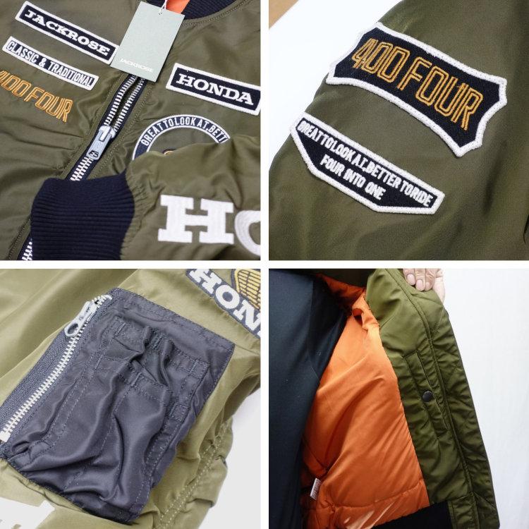 JACKROSE HONDA×JACK ROSE CB400FOUR 中綿MA-1 533503 アメカジ JACKROSE HONDA×JACK ROSE CB400FOUR 中綿MA-1 533503 アメカジ