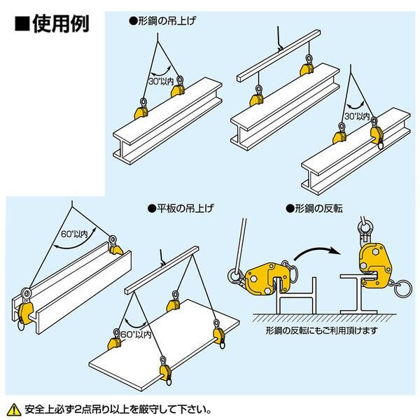 スーパーツール 横吊クランプ 自在シャックルタイプ ロックハンドル式 容量 0.5t クランプ範囲 0~20 全方向自在シャックル 鋼材用 日本製 GVC-0.5E SUPERTOOL ...