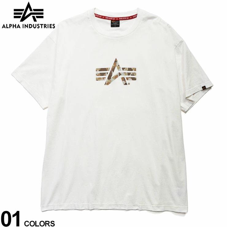 Alpha Industries（アルファ・インダストリーズ） Tシャツ 半袖 メンズ 大きいサイズ カモフラ フロントロゴ クルーネック トップス クルー ALPHA INDUSTRIES ...