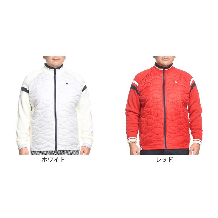 le coq sportif GOLF ニットジャケット 大きいサイズ メンズ HEAT NAVI フロントキルティング フルジップ ニットブルゾン 2L 3L 4L 5L ルコック ...