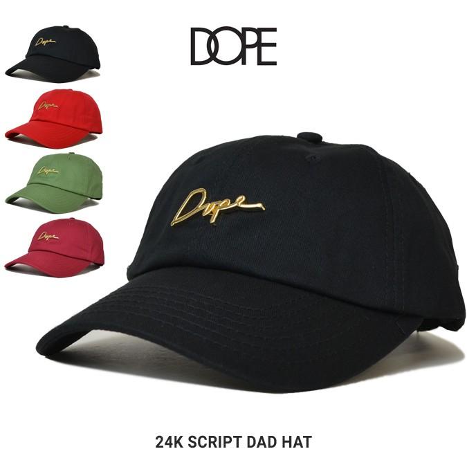 DOPE ドープ 24K SCRIPT DAD HAT CAP キャップ 6-PANEL 帽子 ストラップバックキャップ 6パネルキャップ ...