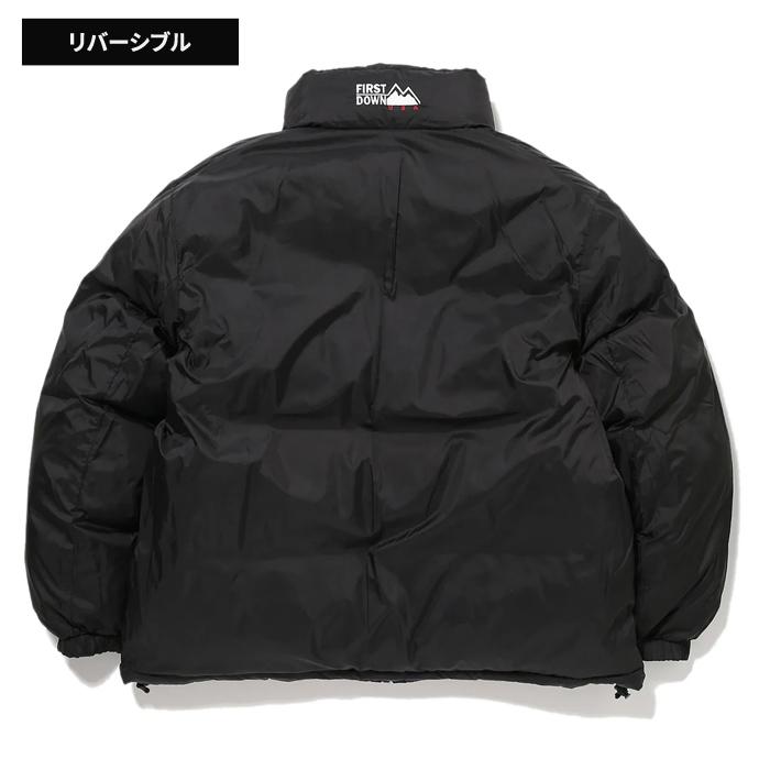 FIRST DOWN USA ファーストダウン ジャケット BUBBLE JACKET MICROFT バブルダウンジャケット マイクロフト リバーシブル メンズ M-L ブラック ...
