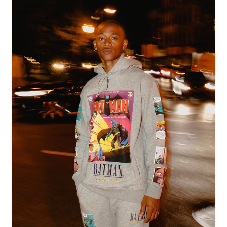 staple STAPLE BATMAN ステイプル バットマン パーカー PANEL HOODIE プルオーバー スウェット フリース ...